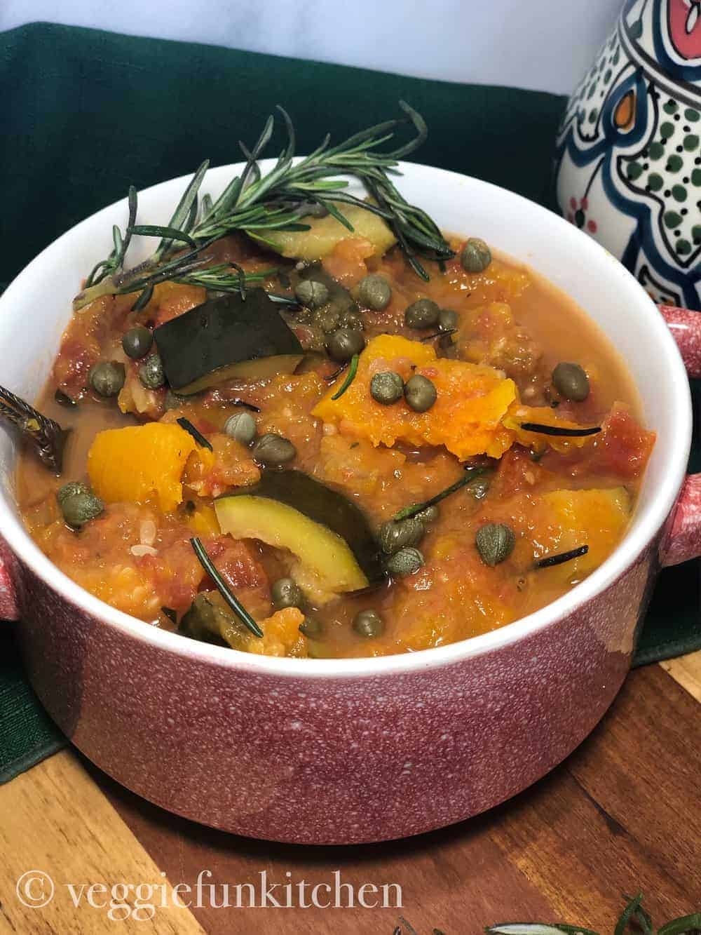 Slow Cooker Butternut Squash Ratatouille - Veggie Fun Kitchen