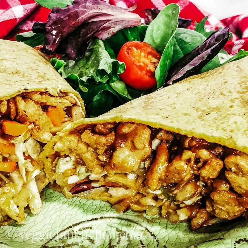 BBQ Crunch Wrap with Soy Curls | Veggie Fun Kitchen