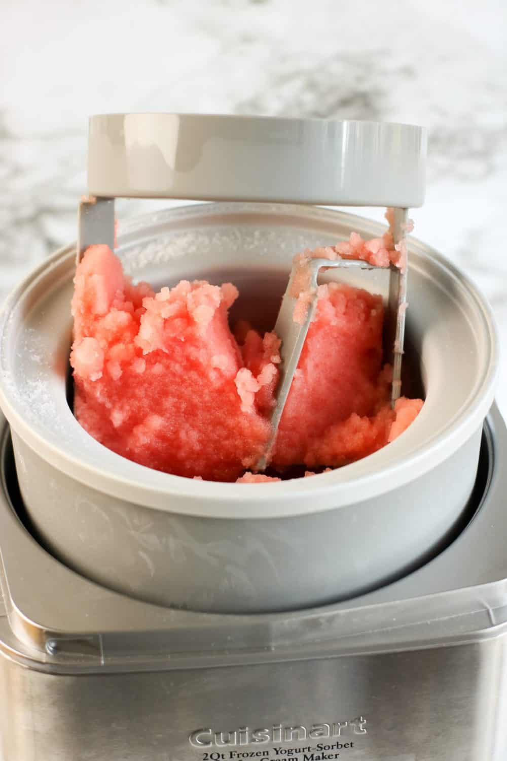 Easy Watermelon Sorbet in the Ice Cream Maker - Veggie Fun Kitchen