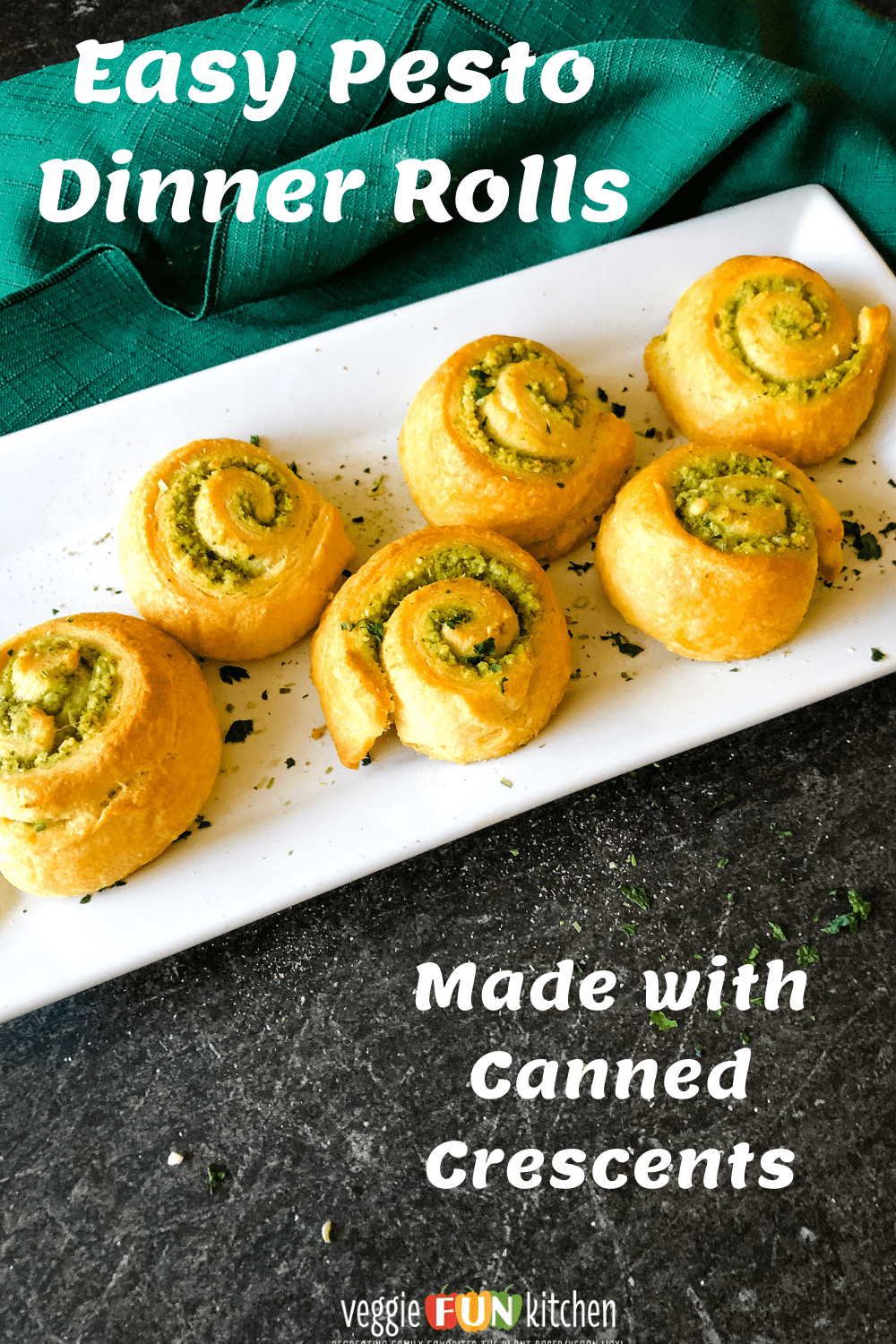 Easy Pesto Dinner Rolls with Canned Crescents - Veggie Fun Kitchen