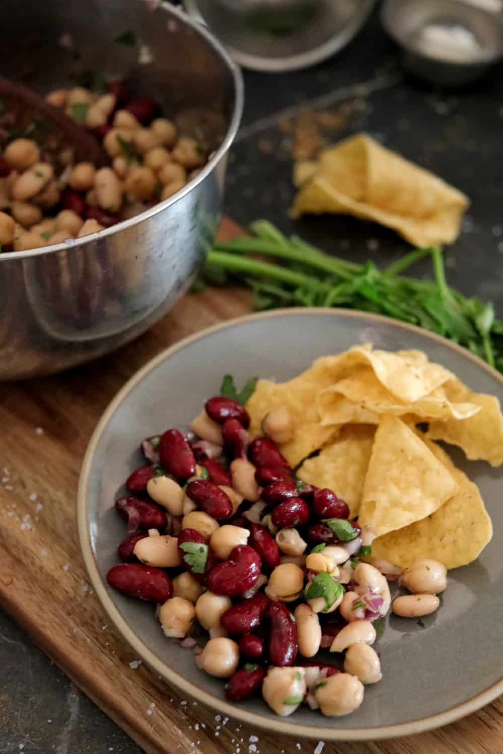 Vegan Bean Salad Recipe with Cilantro and Lime Juice - Veggie Fun Kitchen