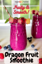 Berry Pink dragon Fruit Smoothie - Veggie Fun Kitchen