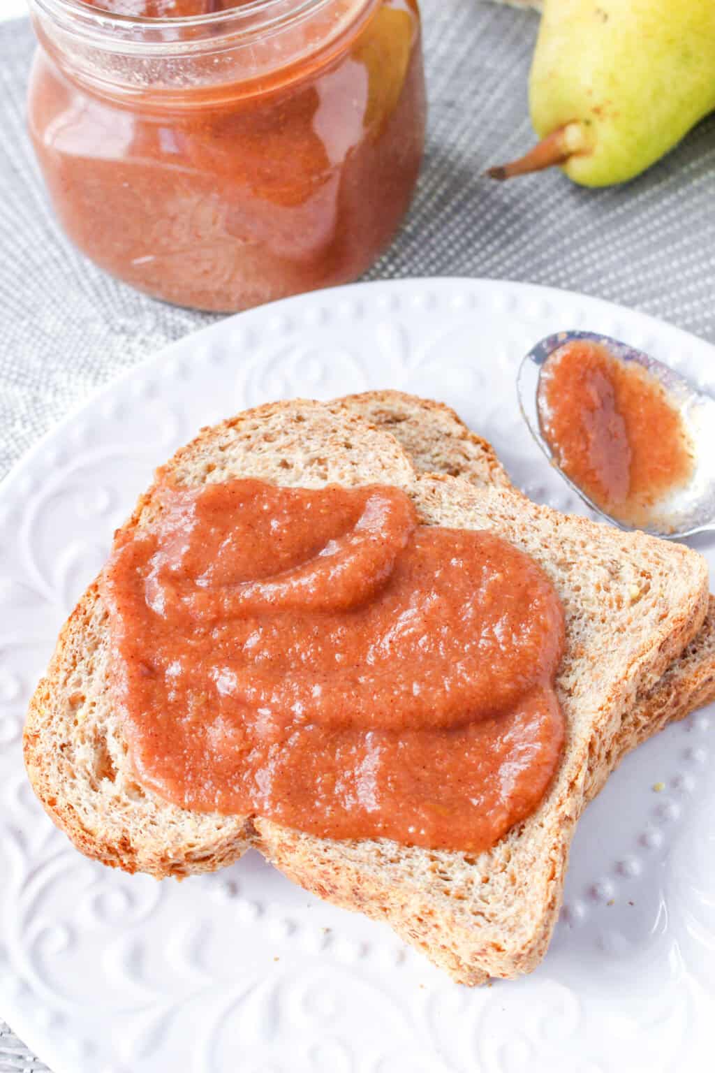 Homemade Pear Butter in a Crock Pot (or Slow Cooker) - Veggie Fun Kitchen