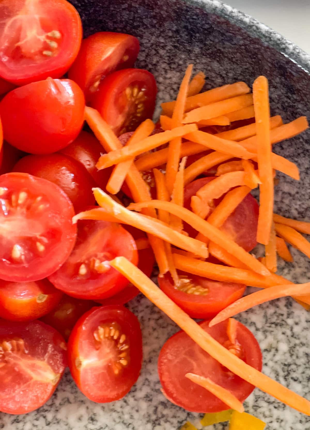 Rainbow Salad with fresh crisp vegetables - Veggie Fun Kitchen