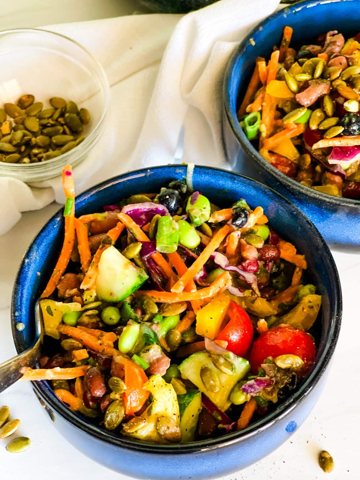 Rainbow Salad with fresh crisp vegetables - Veggie Fun Kitchen