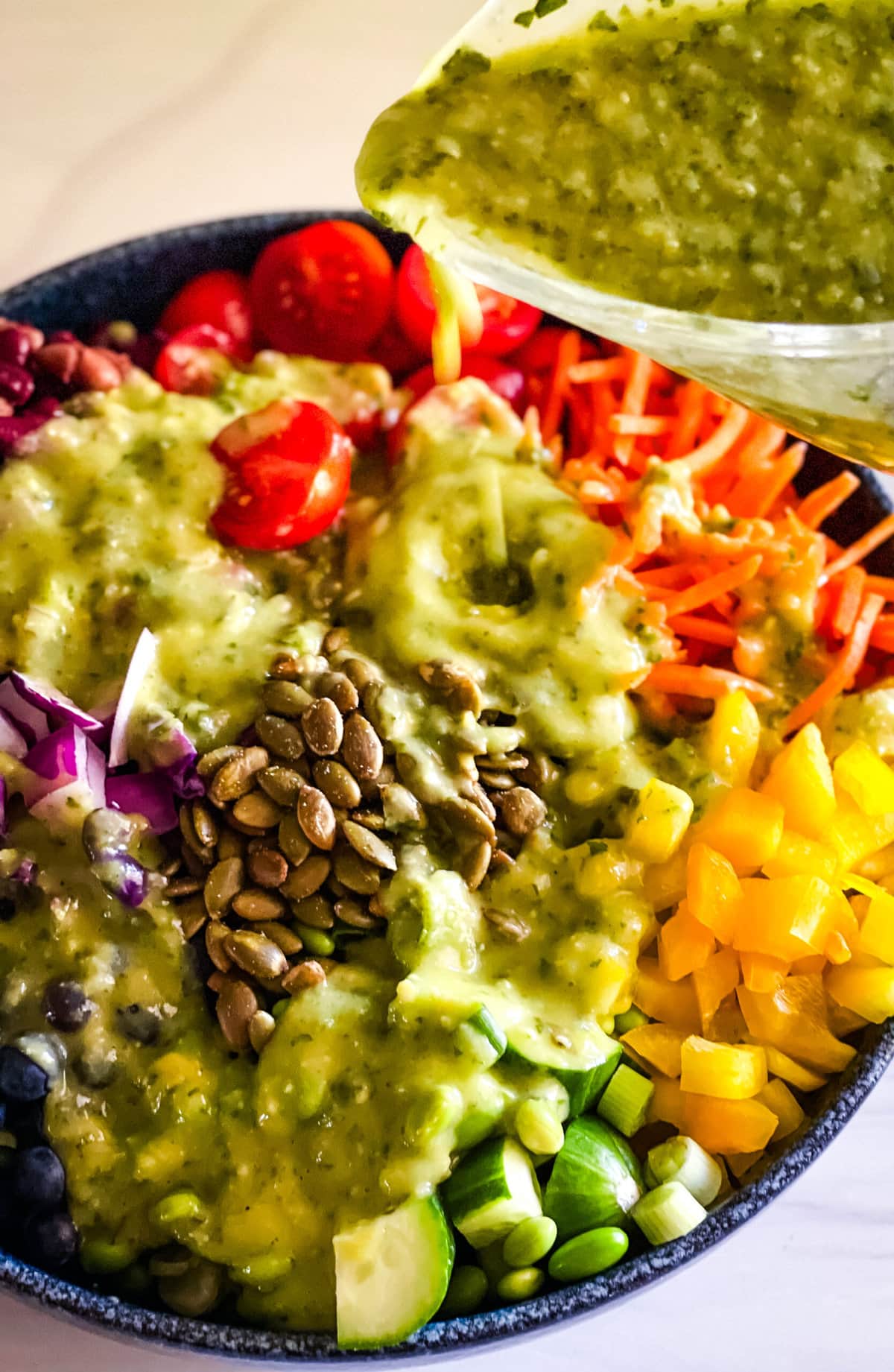 Rainbow Salad with fresh crisp vegetables - Veggie Fun Kitchen