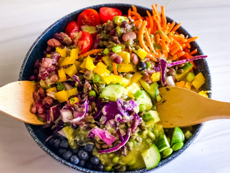 Rainbow Salad with fresh crisp vegetables - Veggie Fun Kitchen