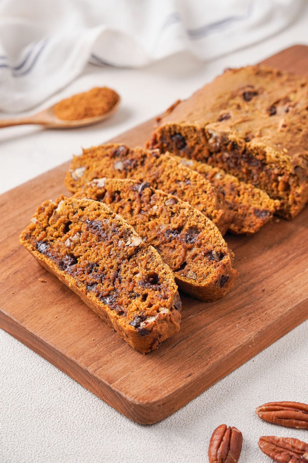 Eggless Pumpkin Bread with Pecans and Chocolate Chips - Veggie Fun Kitchen